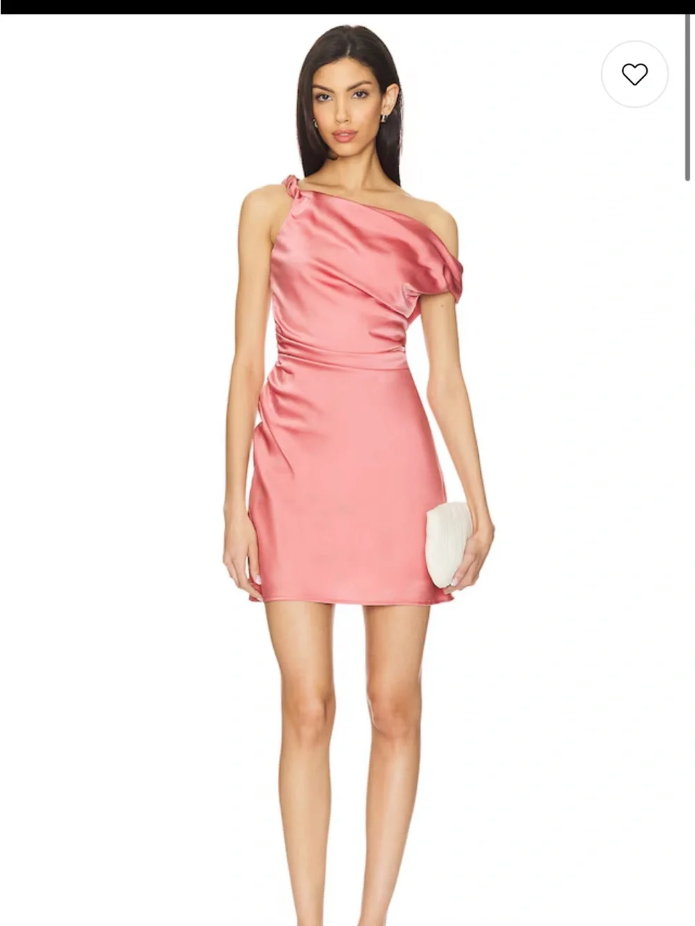 SNDYS. | Dresses | Oneshoulder Satin Mini Dress In Coral Pink | Poshmark